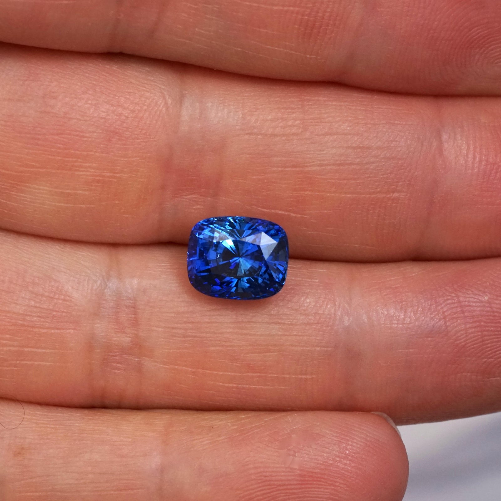 Royal Blue Sapphire Cushion Unheated Natural Sri Lanka Large 5 carat